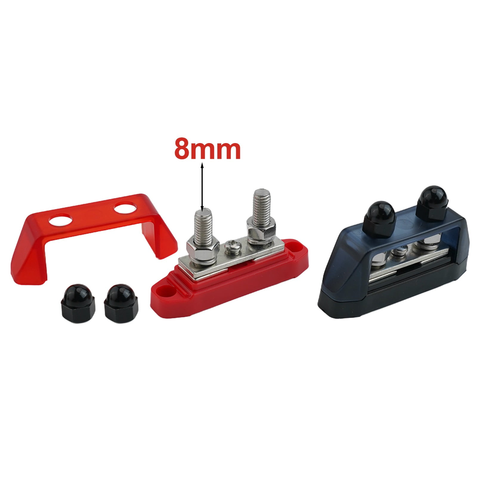 2PCS Dual Stud Bus Bar 12-48V Power Distribution Block Holder for Car ...