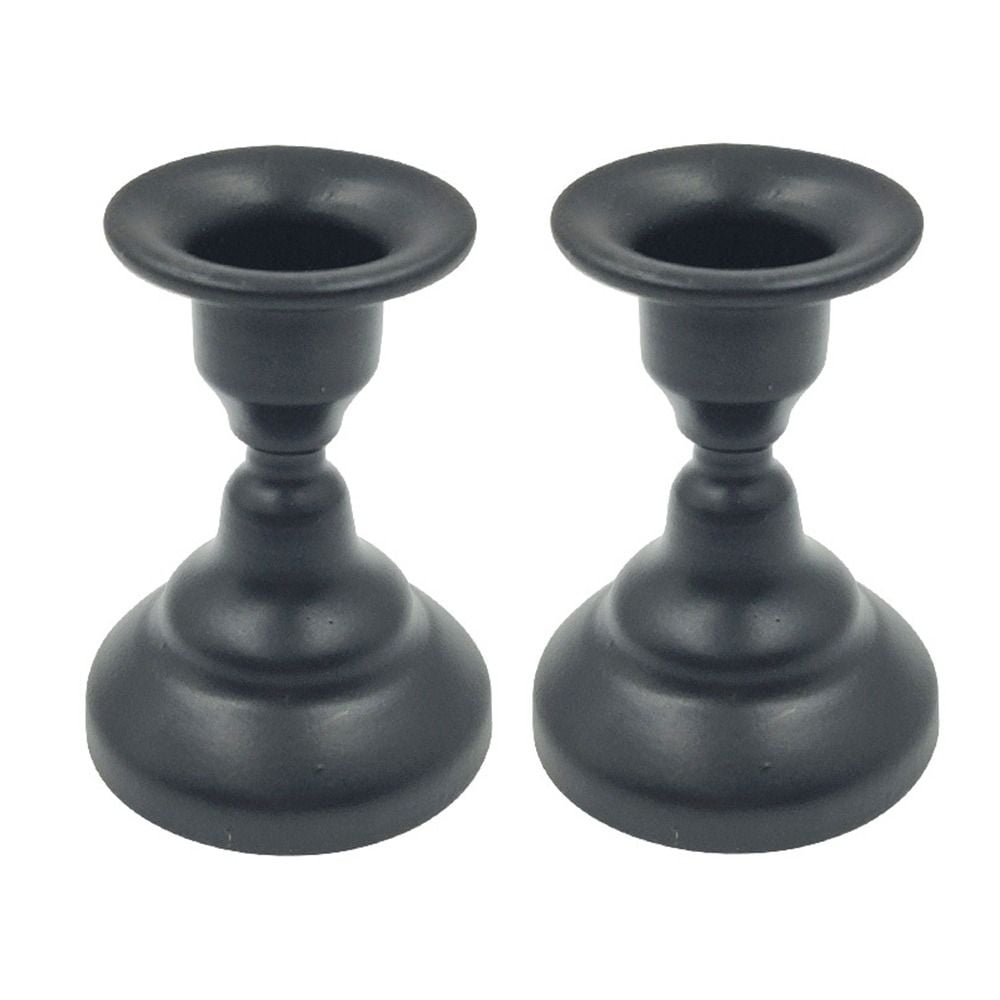 2PCS Durable Dinning Wrought Iron Classical Candlestick Candle Base ...