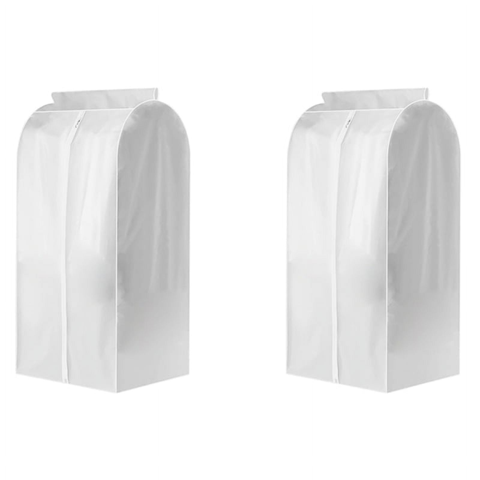 2PCS Dust Cover Clothes Hanging Bag Enclosed Clothes Rack Floor Hanger ...