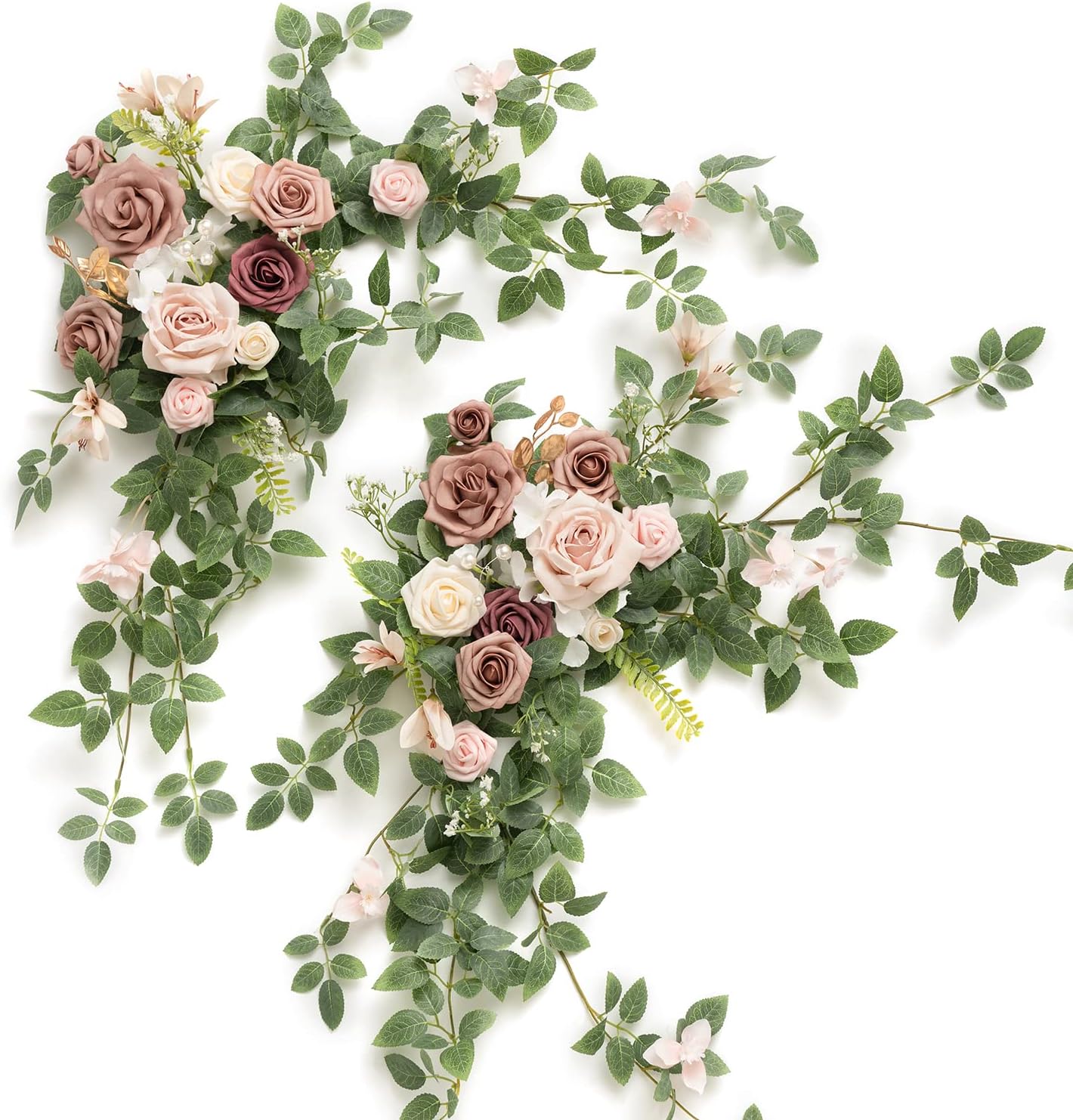 2PCS Dusty Rose Arch Flowers Artificial Floral Swags Wedding ...