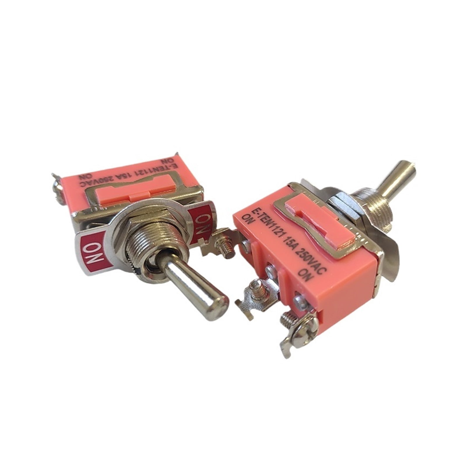 2PCS E-TEN Orange 12mm Screw Foot Type Toggle Switch E-TEN1021/1121 ...