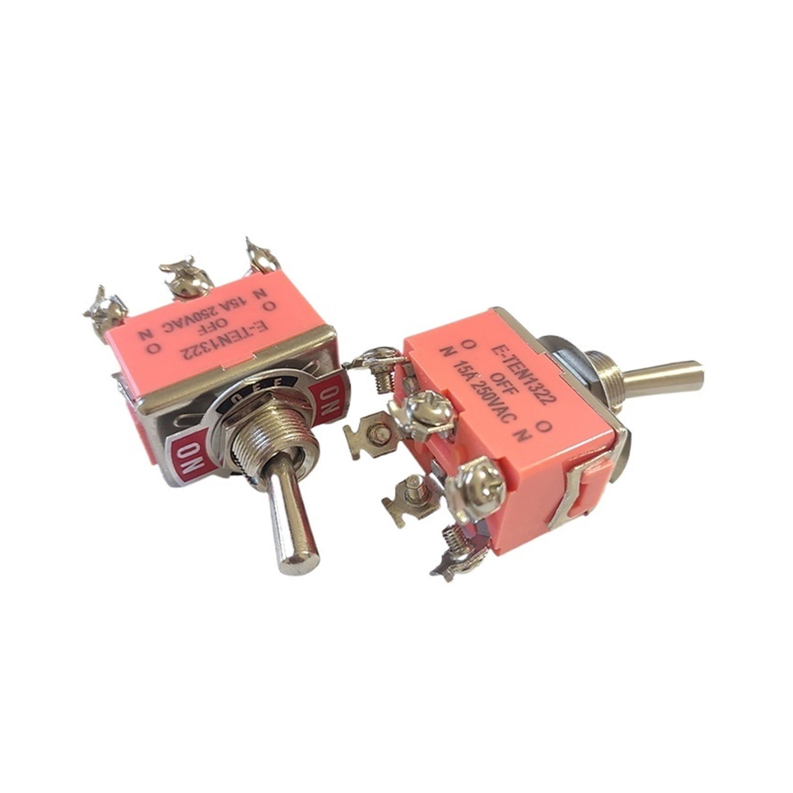 2PCS E-TEN Orange 12mm Screw Foot Type Toggle Switch E-TEN1021/1121 ...