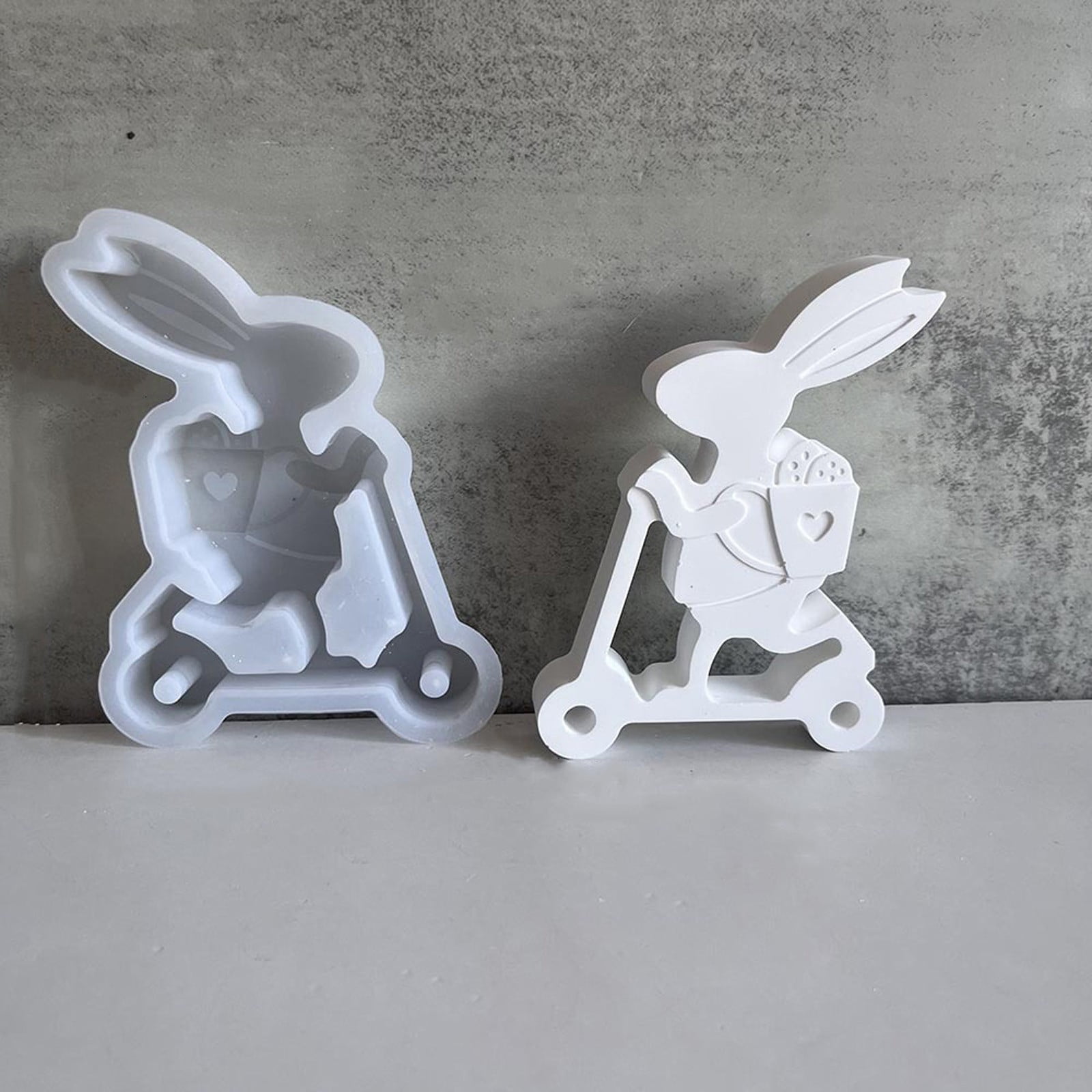 2PCS Easter Bunny Silicone Moulds Chocolate Mold, Non-Stick Baking ...