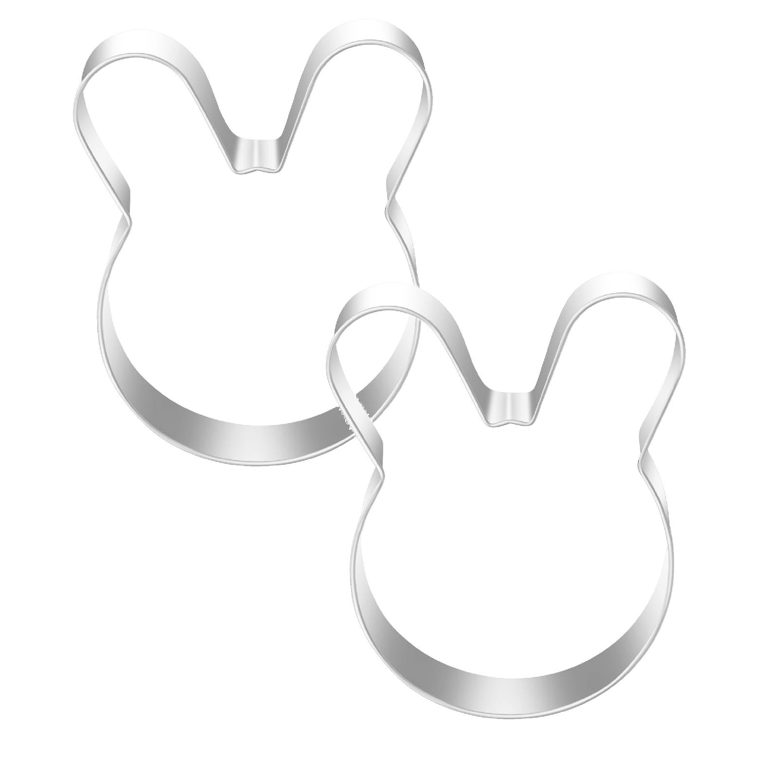2PCS Easter Cake Mold Ice Biscuit Cutter Cookie Pancake Cartoon Bunny ...