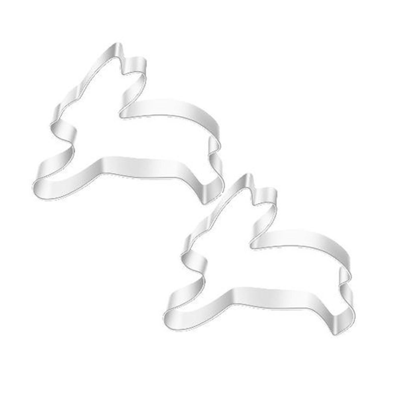 2PCS Easter Cake Mold Ice Biscuit Cutter Cookie Pancake Cartoon Bunny ...