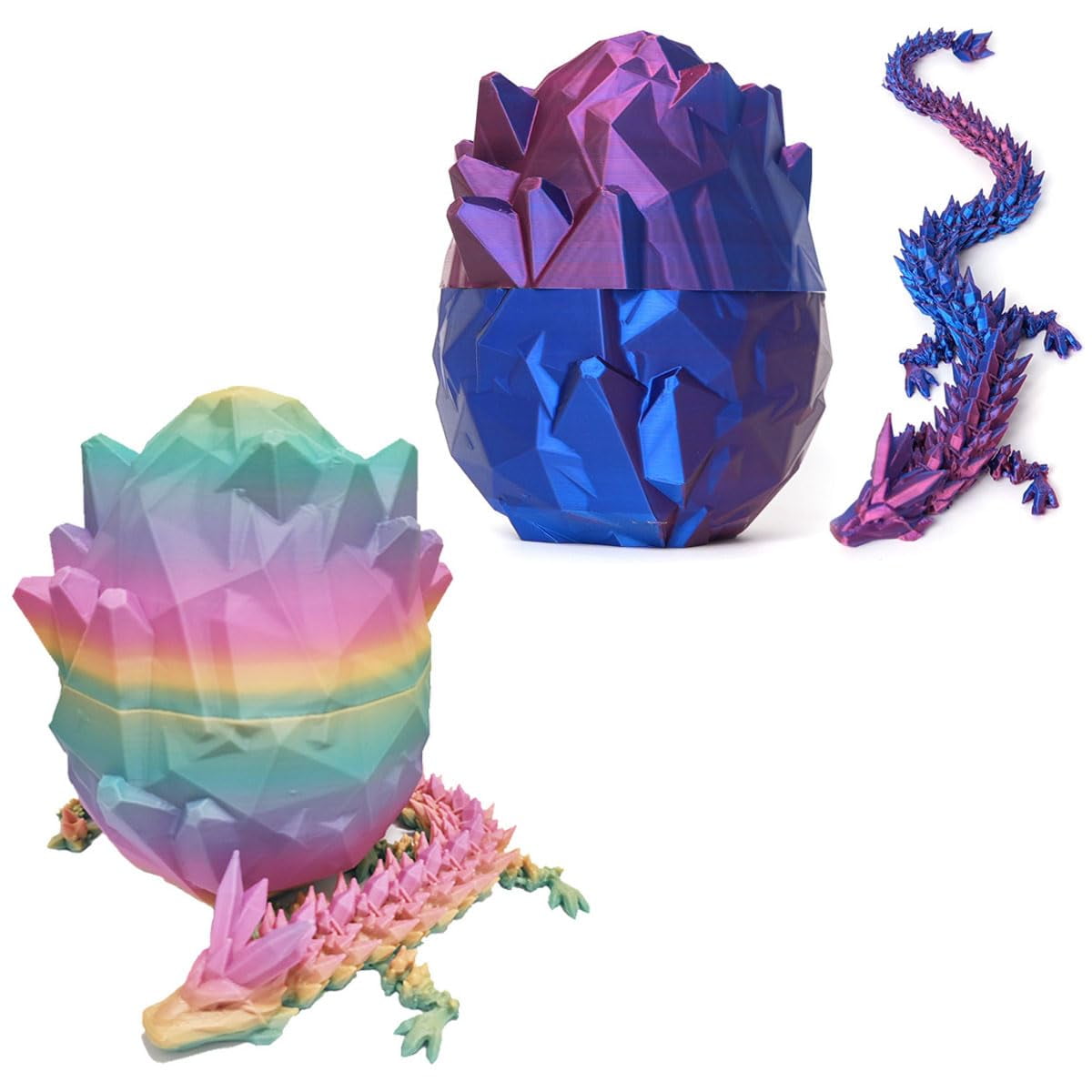 2PCS Easter Eggs,3D Printed Dragon Egg Fillers,Mystery Articulated ...