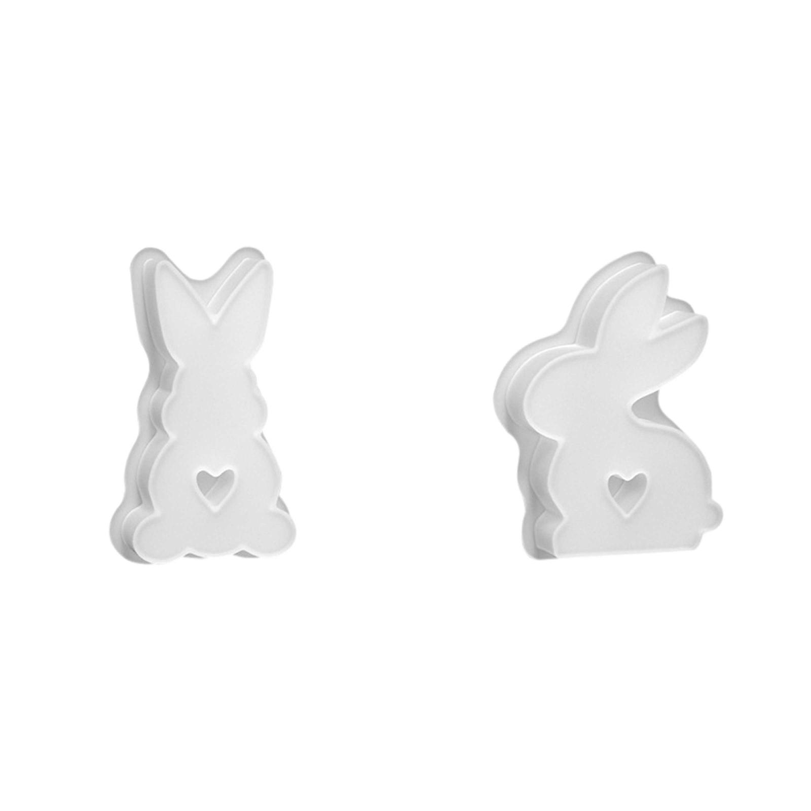 2PCS Easter Rabbit Silicone Moulds Bunny Casting Candle Moulds DIY ...