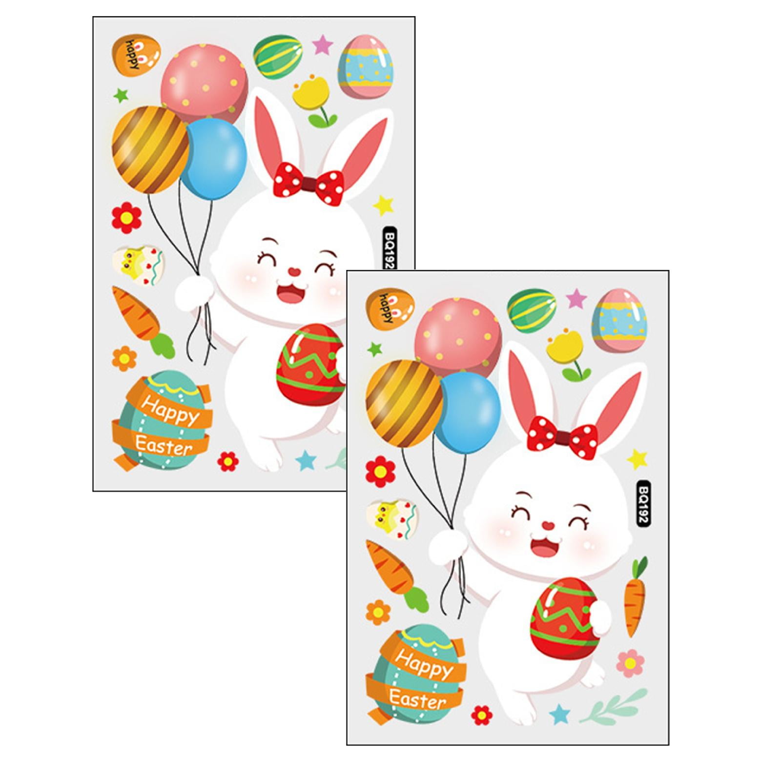2PCS Easter Sticker Party Supplies Office House Decoration Window ...