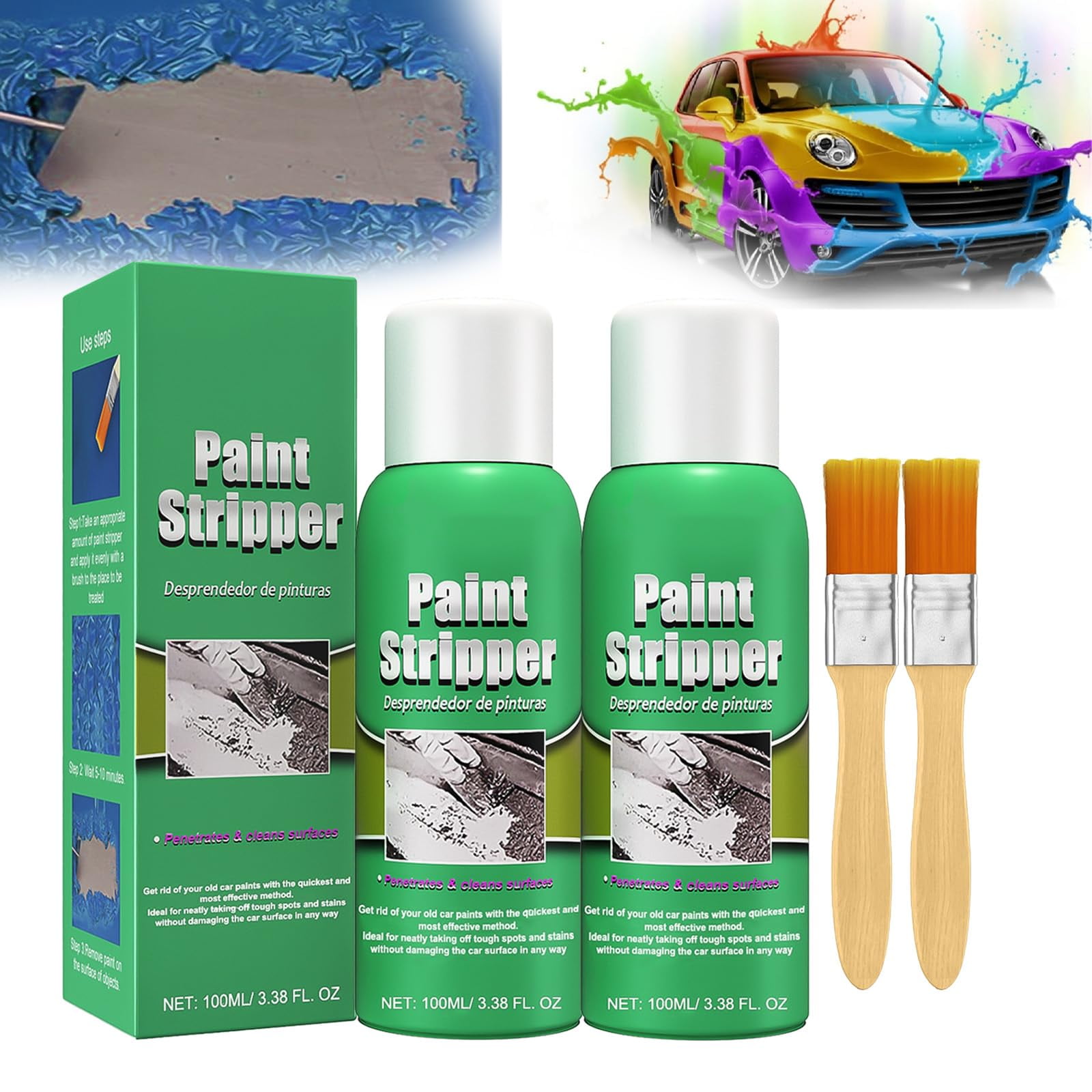 2PCS Efficient Paint Remover for Wood and Metal, Fast-Acting Peel Away ...