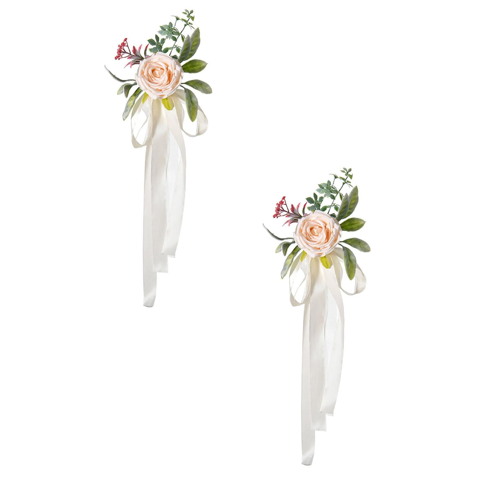 2PCS Elegant Flower Chair Back Decor - Outdoor Wedding Decorations for ...