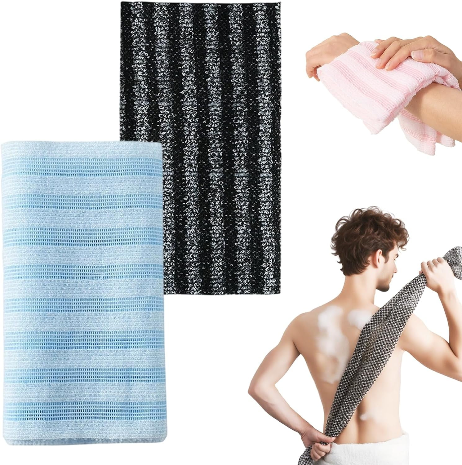 2PCS Exfoliating Shower Towel, 2026 New Premium Quick-Drying Bath Scrub ...