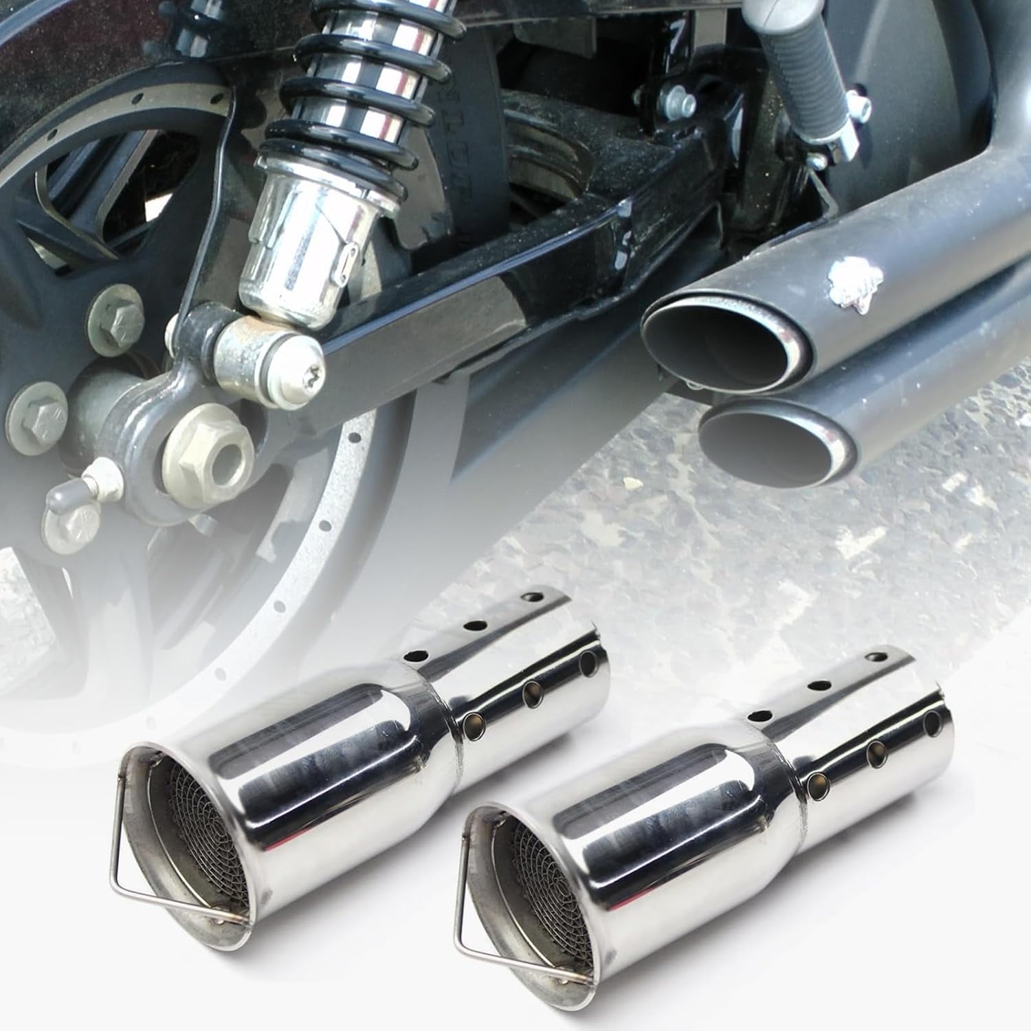 2PCS Exhaust Baffle Silencer Exhaust DB Killer Silencer Muffler Noise ...