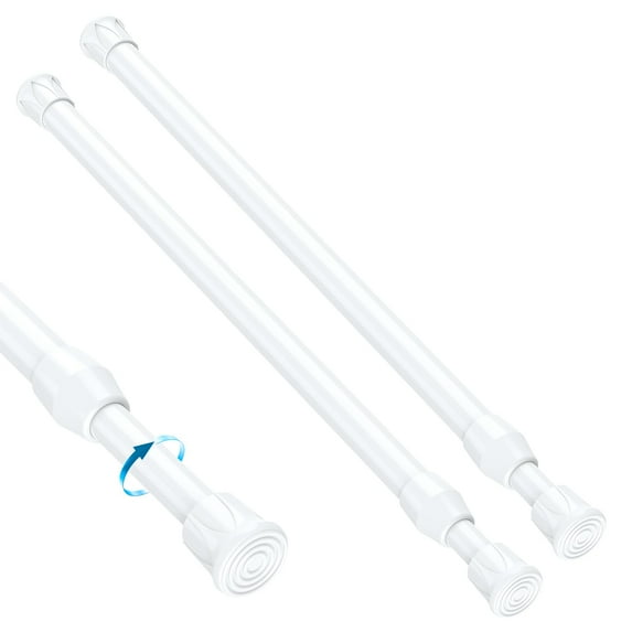 2PCS Expandable Tension Rods 11 to 19 Inch, No Drill Short Curtain Rods ...
