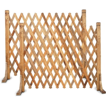 Solid Wood Expandable Garden Trellis Fence, Wood Garden Fence ...