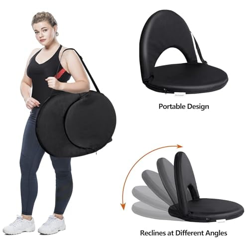 2PCS Extra Wide Portable Stadium Seat Chair Set of 2 Folding Reclining ...