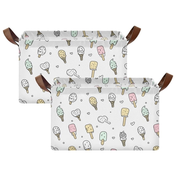 2PCS Fabric Storage Baskets with Iron Frame Foldable Storage Bins with ...