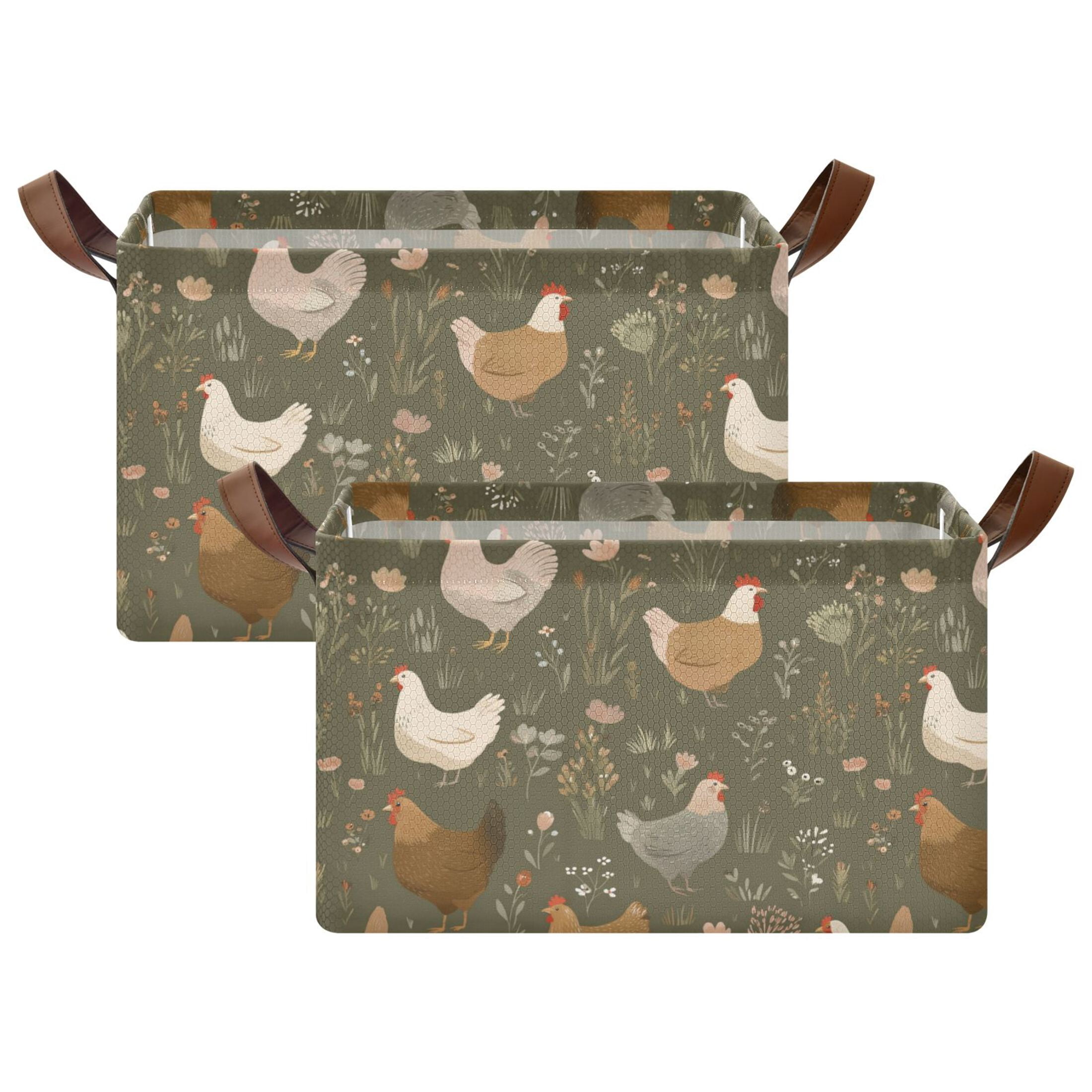 2PCS Fabric Storage Baskets with Iron Frame Foldable Storage Bins with ...