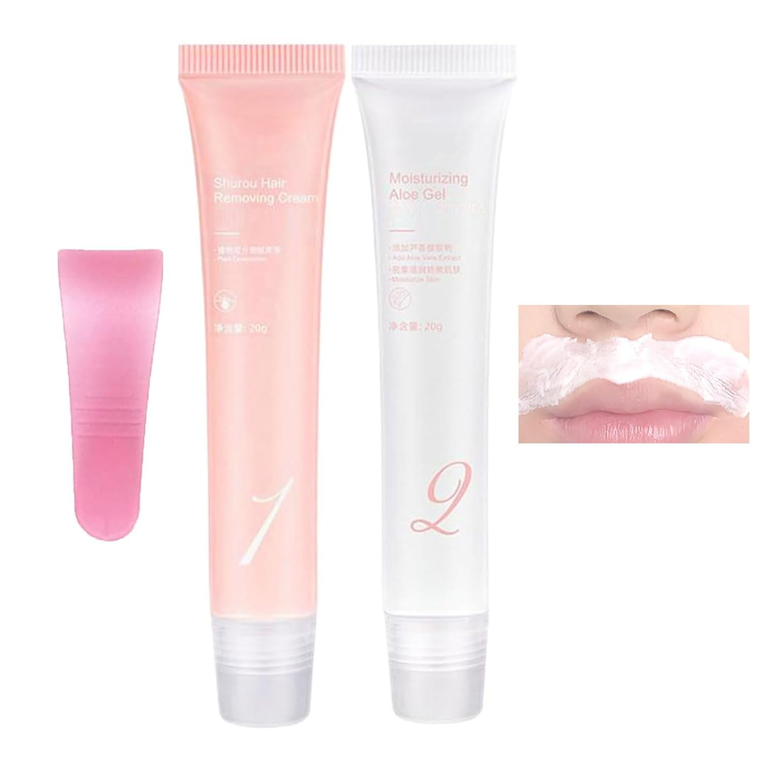2PCS Facial Wax Hair Removal For Women,Hair Removal Cream,Hair Identifier Spray for Face Shaving ...