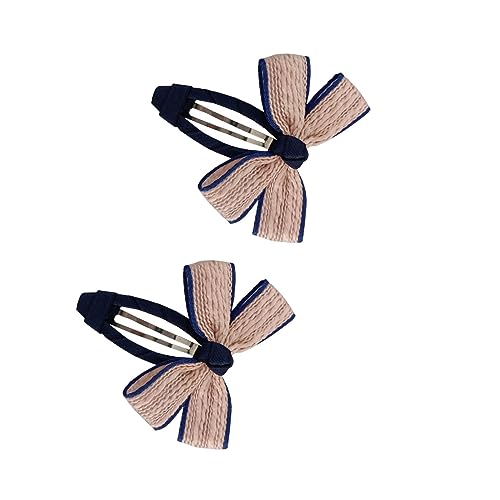2PCS Fall Winter Style Bow Oval Hair Clips for Children, Lovely Metal ...