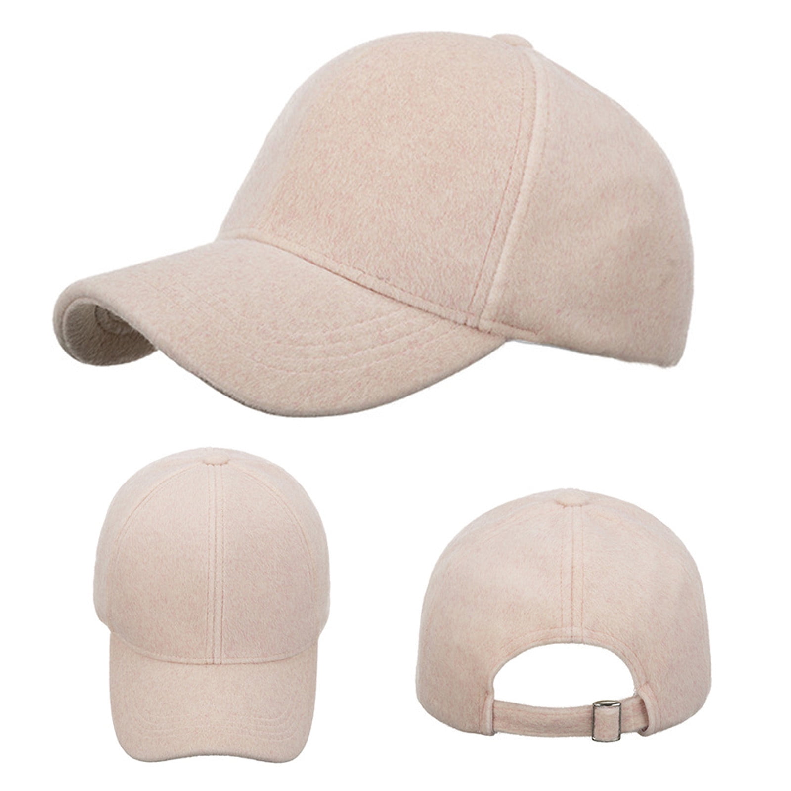 2PCS Fashion Women Men Sport Solid Color Keep Warm Plush Beach Baseball ...