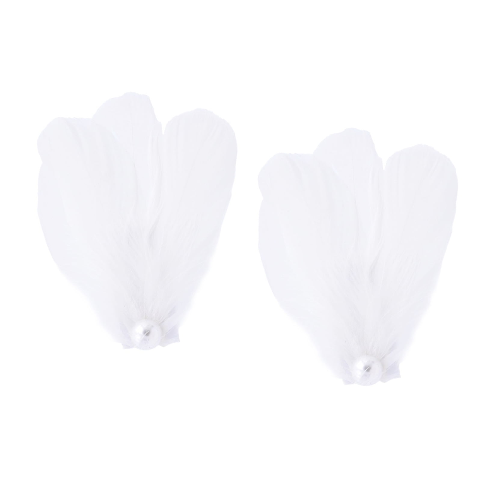 2PCS Faux Pearls Feathered Hair Clip Side Hair Pin for Stage ...
