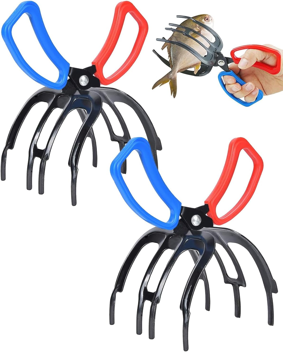 2PCS Fish Gripper, Metal 3 Claw Fish Catch, Fishing Pliers Gripper ...