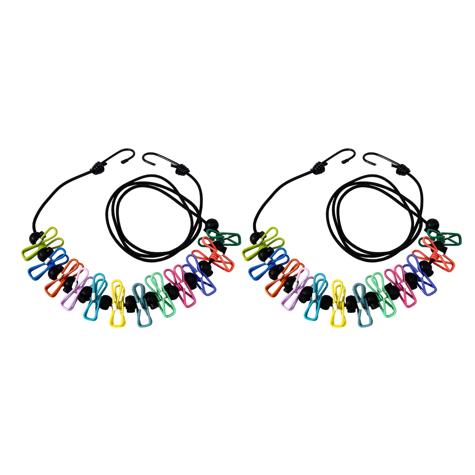 2PCS Flexible Laundry Cord Set With Rustproof Hook And Adjustable Clip ...