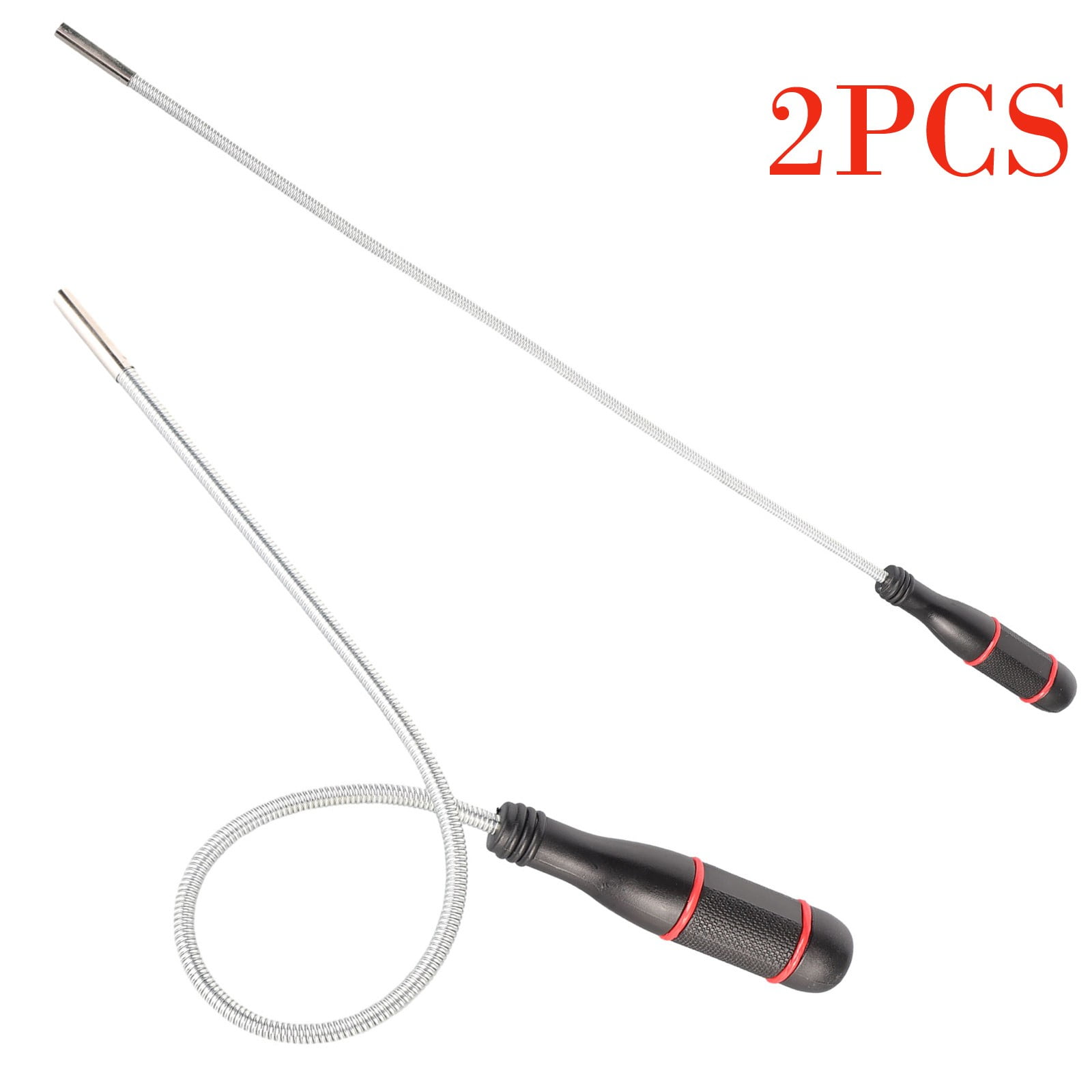 2PCS Flexible Magnetic Spring Pickup Tool Bendable Suction Bar for Auto ...