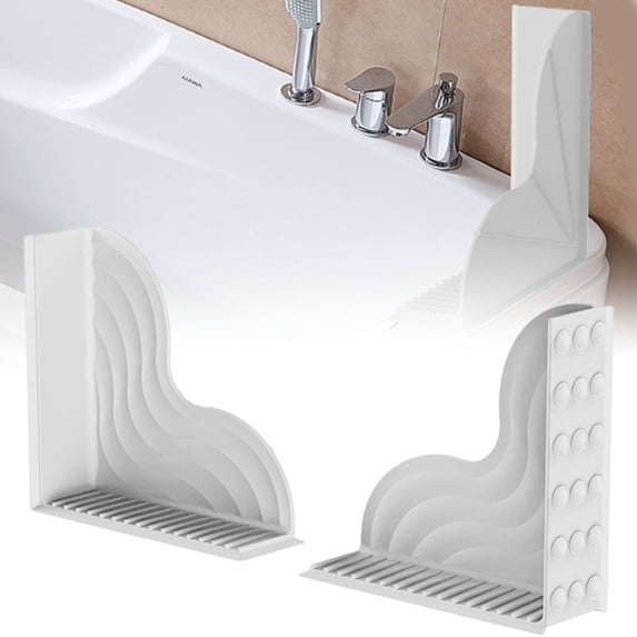 2PCS Flexible Silicone Splash Guard for Shower & Tub, Waterproof Water ...