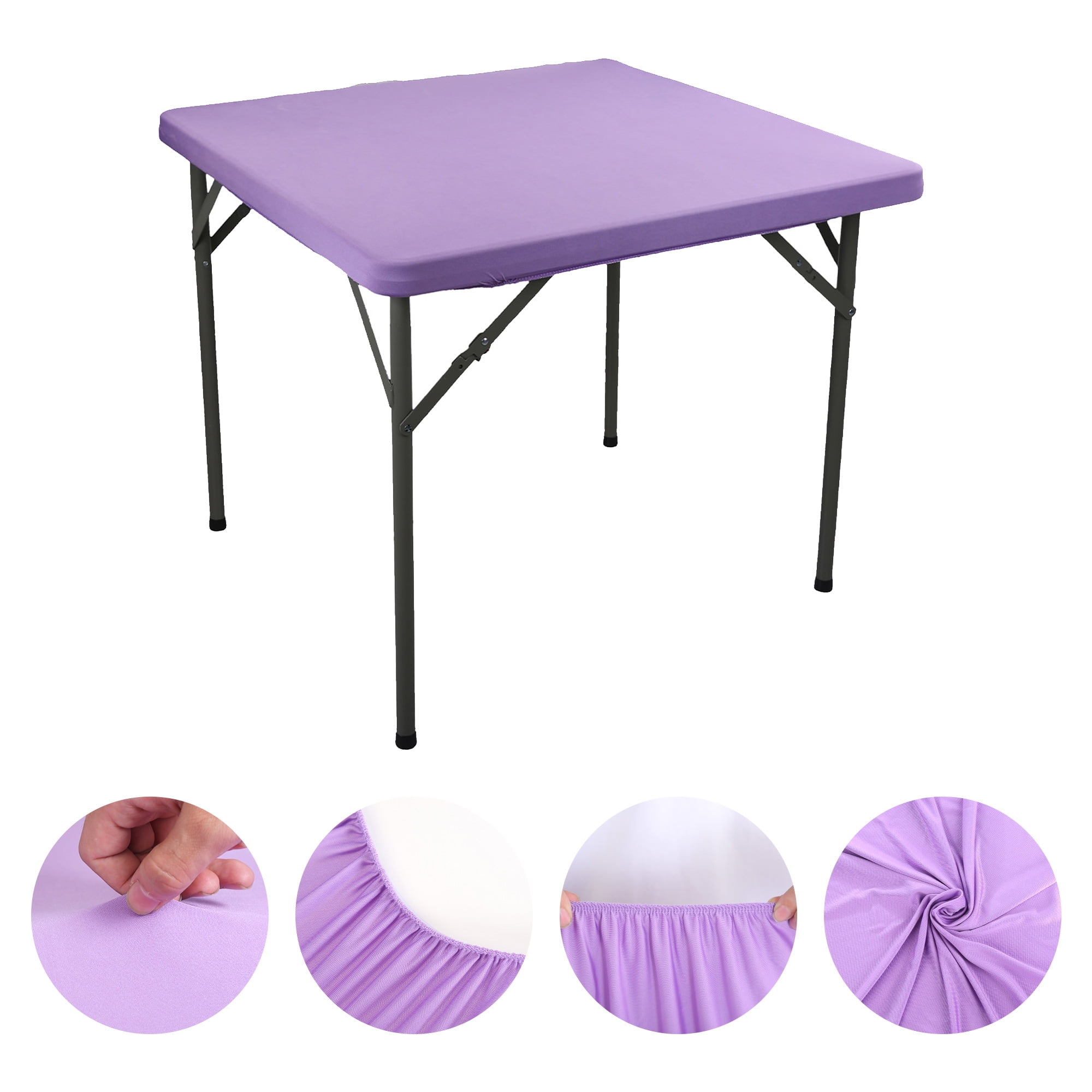2PCS Flexible Stretch Square Table Cover - Fits 34x34 in / 86x86 cm ...
