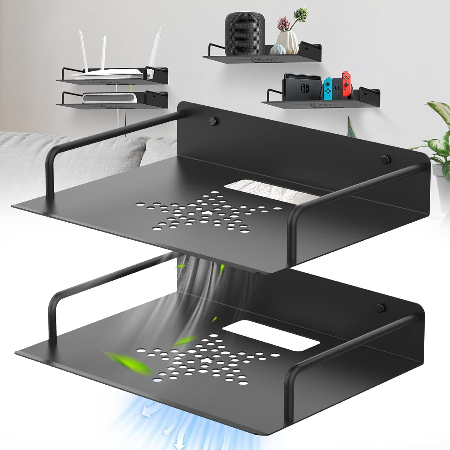 2PCS Floating Shelves For Projector, Aluminum Alloy Wall Mount Shelf ...