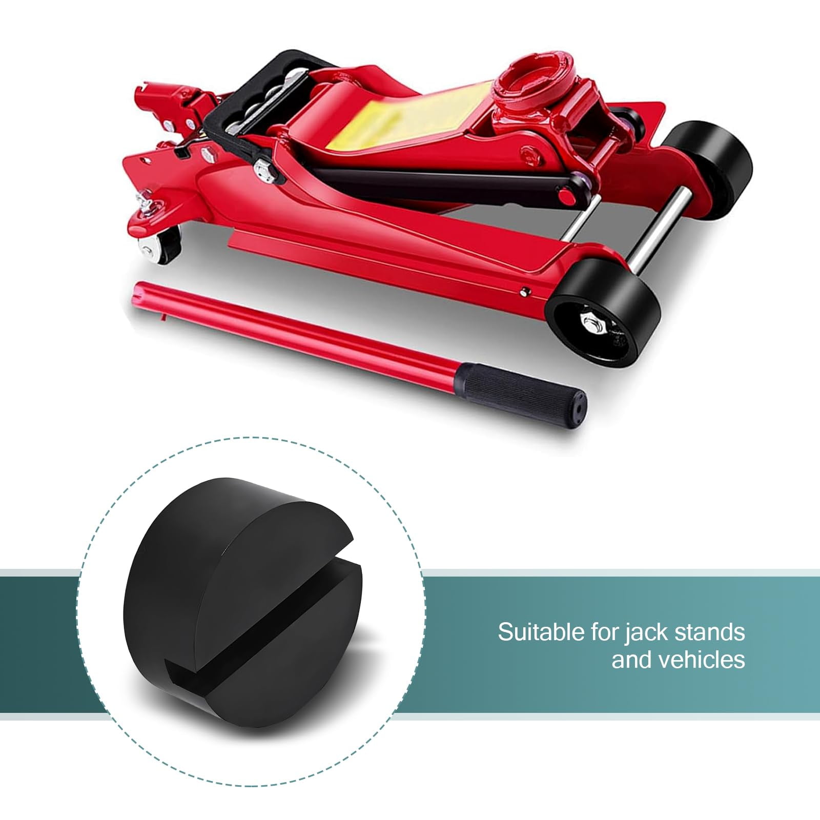 2PCS Floor Jack Rubber Pad, Universal Rubber Pinch Weld Side Frame Rail ...