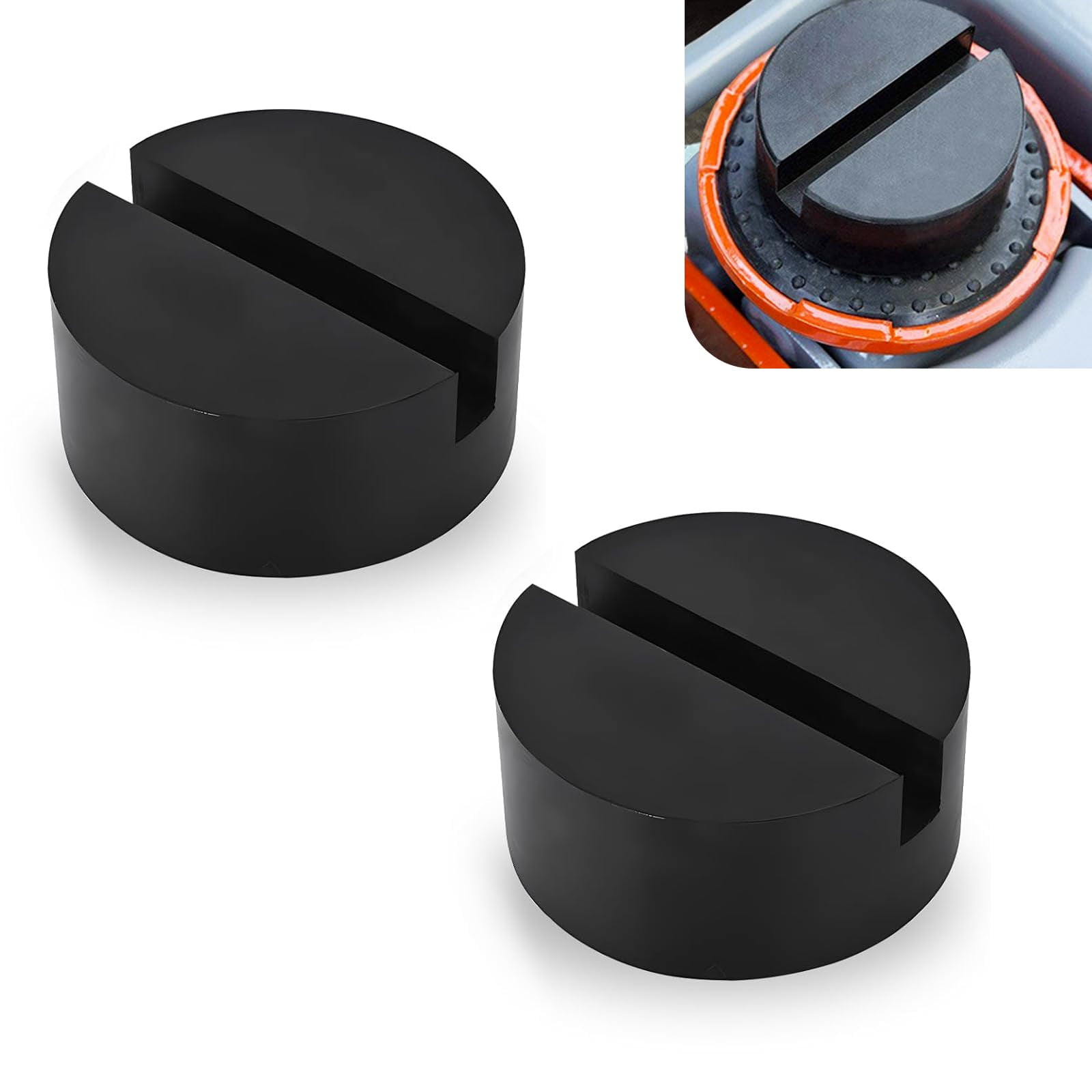 2PCS Floor Jack Rubber Pad, Universal Rubber Pinch Weld Side Frame Rail ...