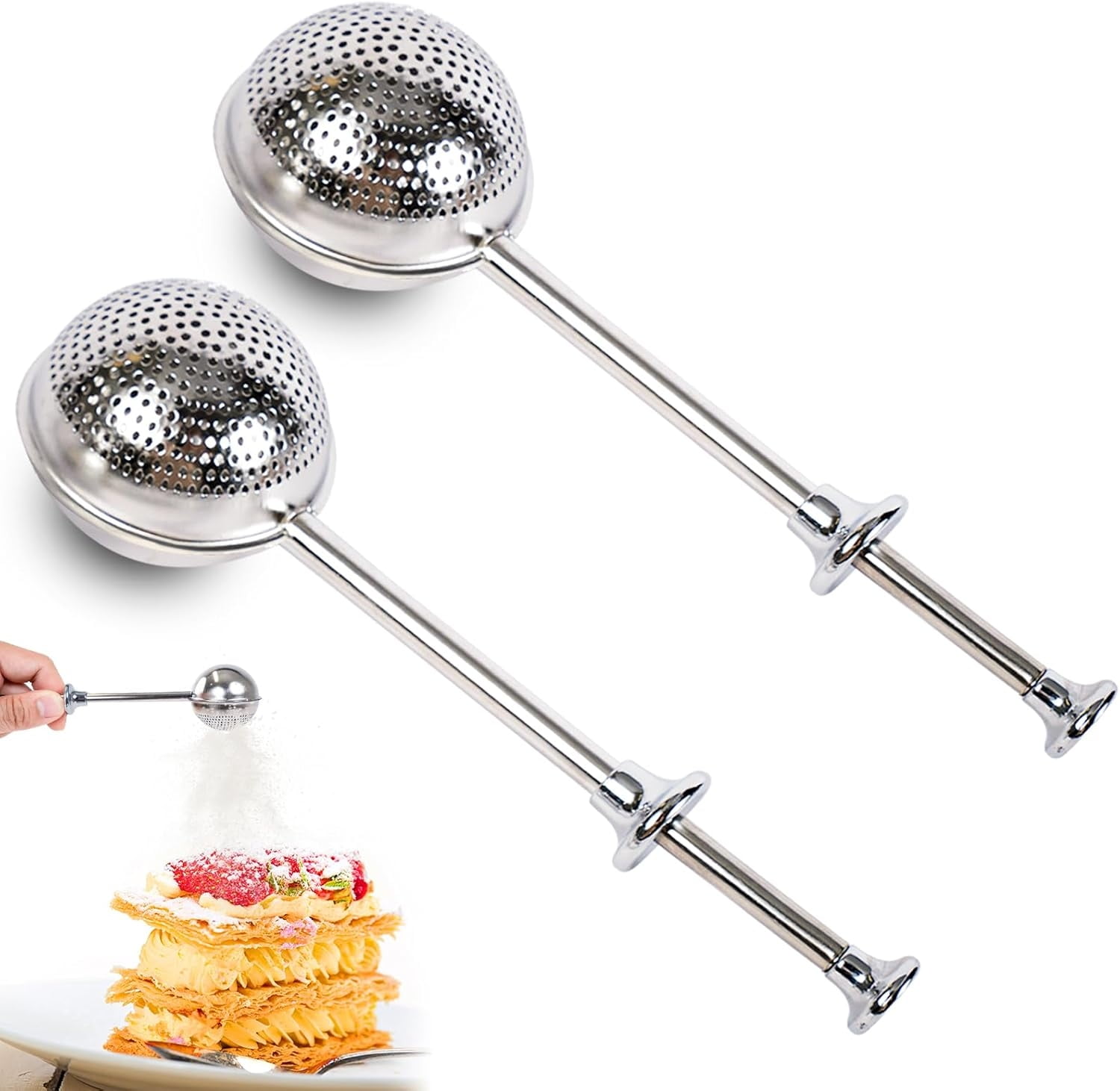 [2PCS] Flour Duster for Bread Baking, Flour Sifter for Sourdough Bread ...