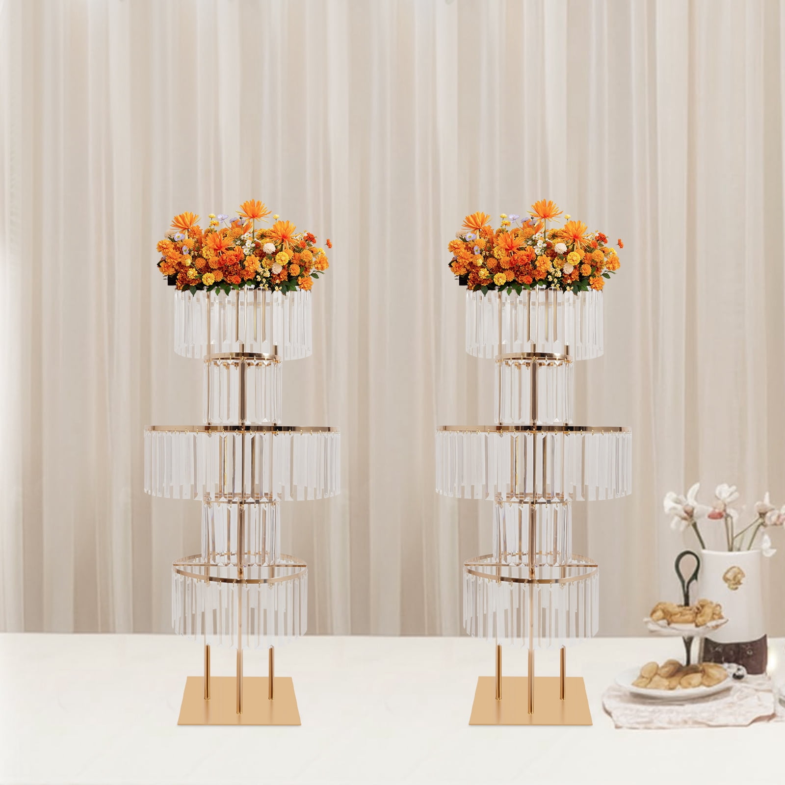2PCS Flower Stand, Crystal Flower Stand, 5-tier Crystal Flower Stand ...