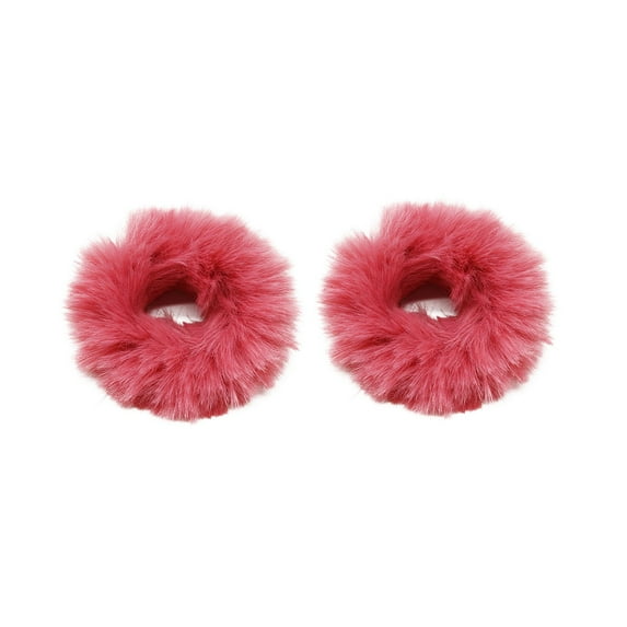 2PCS Fluffy Curly Hair Ties for Girls and Women, Soft Elastic Ponytail ...