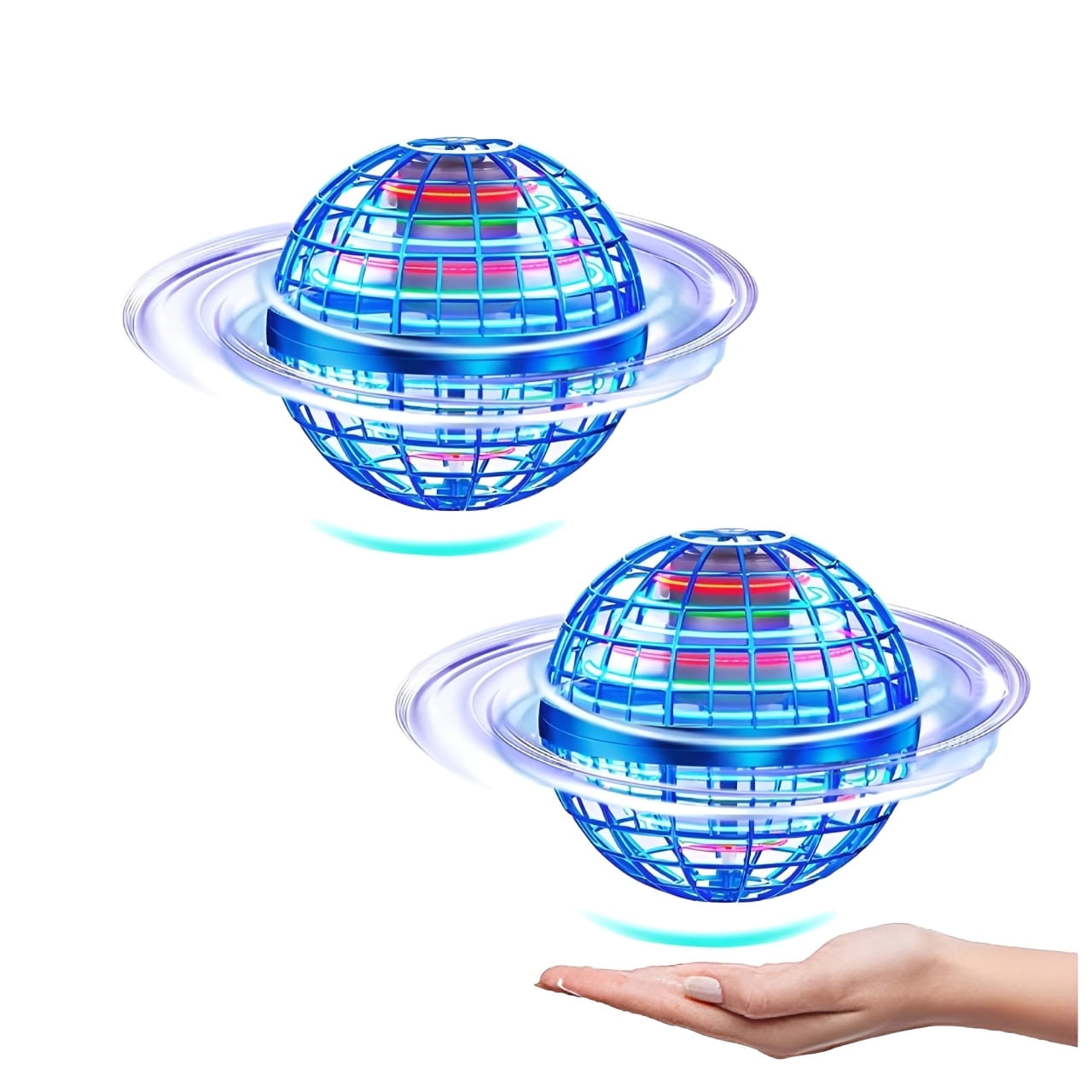 2PCS Flying Orb Ball, Magic Hover Spinner with Dazzling Lights, Hand ...