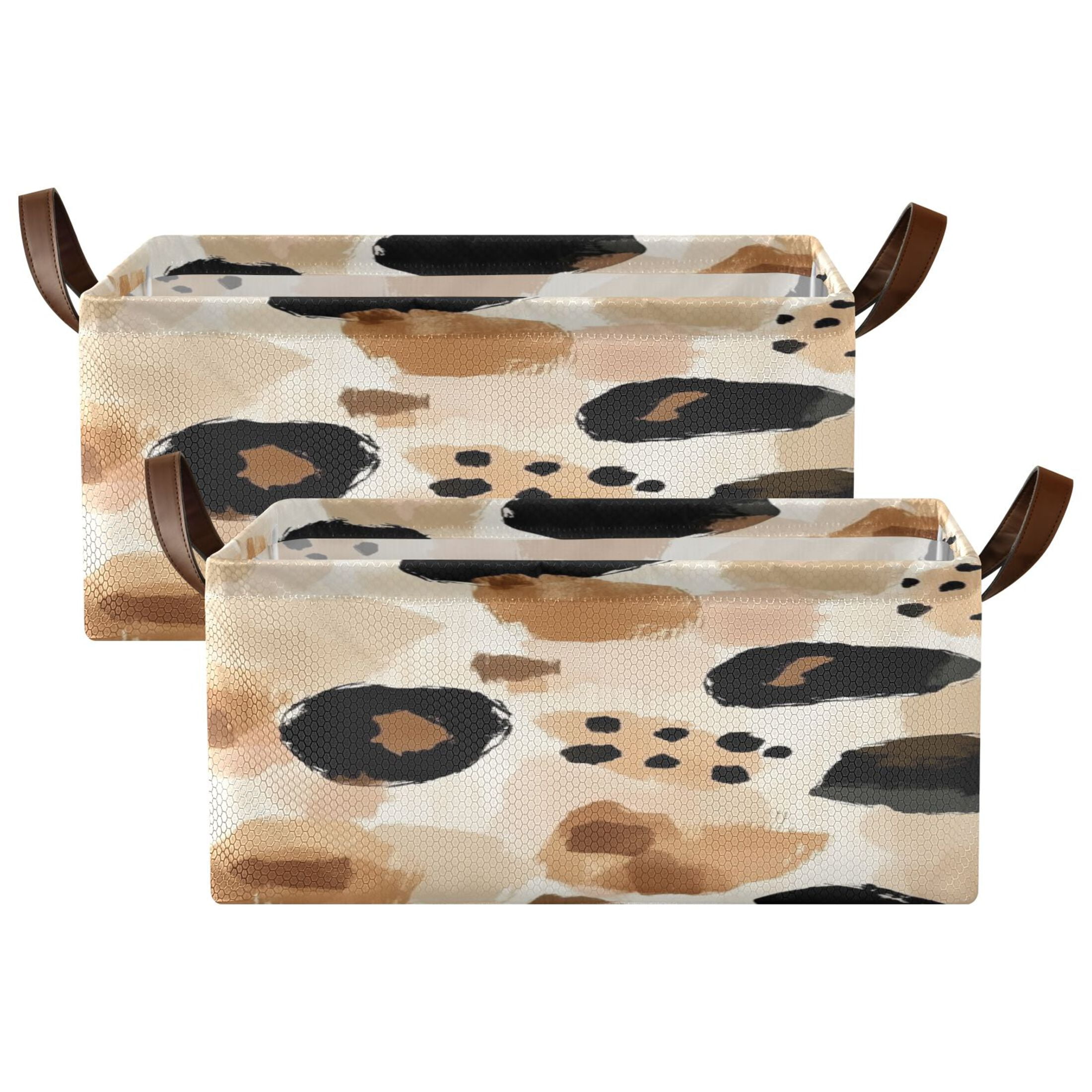 2PCS Foldable Storage Basket with Metal Frame Collapsible Organizer Bin ...