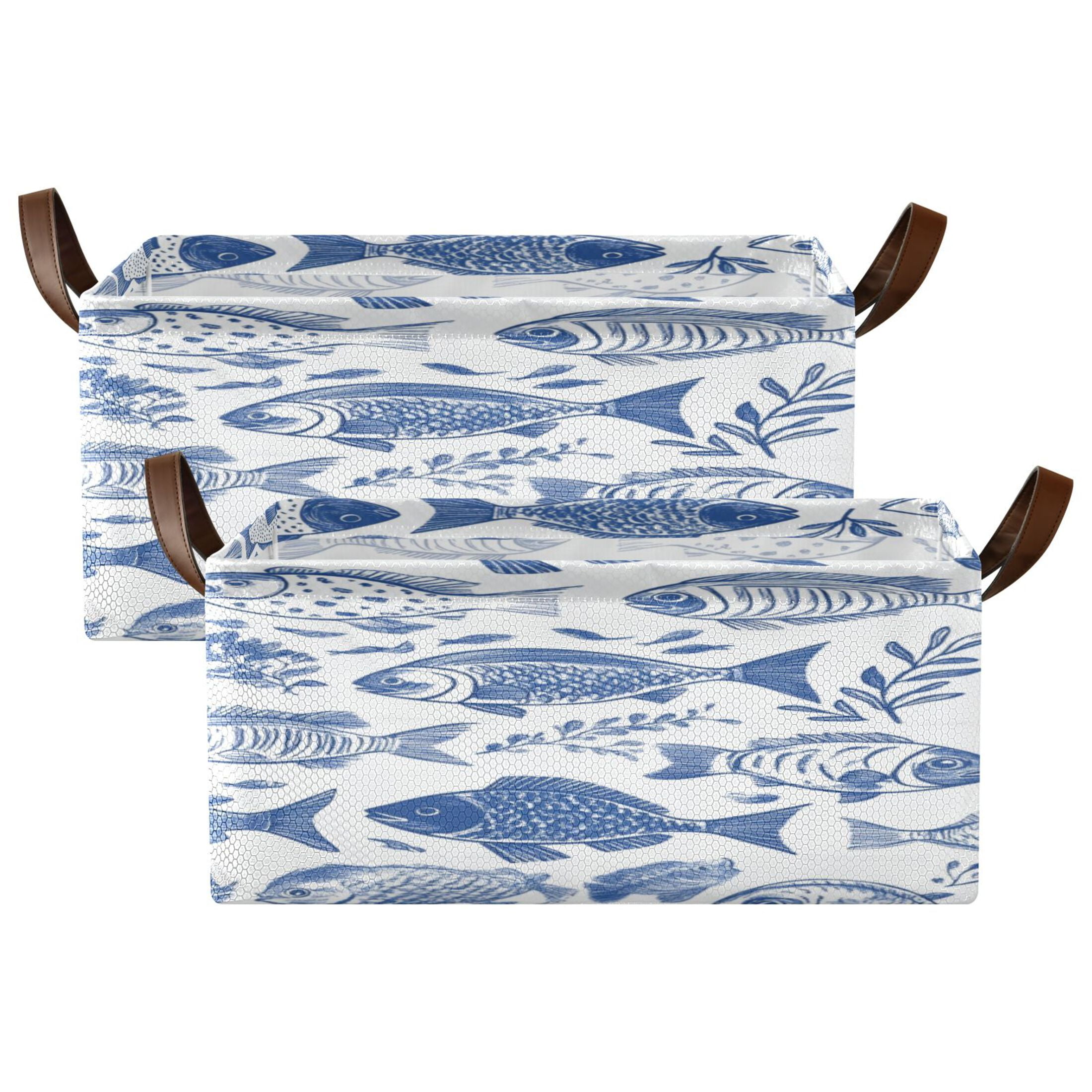 2PCS Foldable Storage Basket with Metal Frame Collapsible Organizer Bin ...