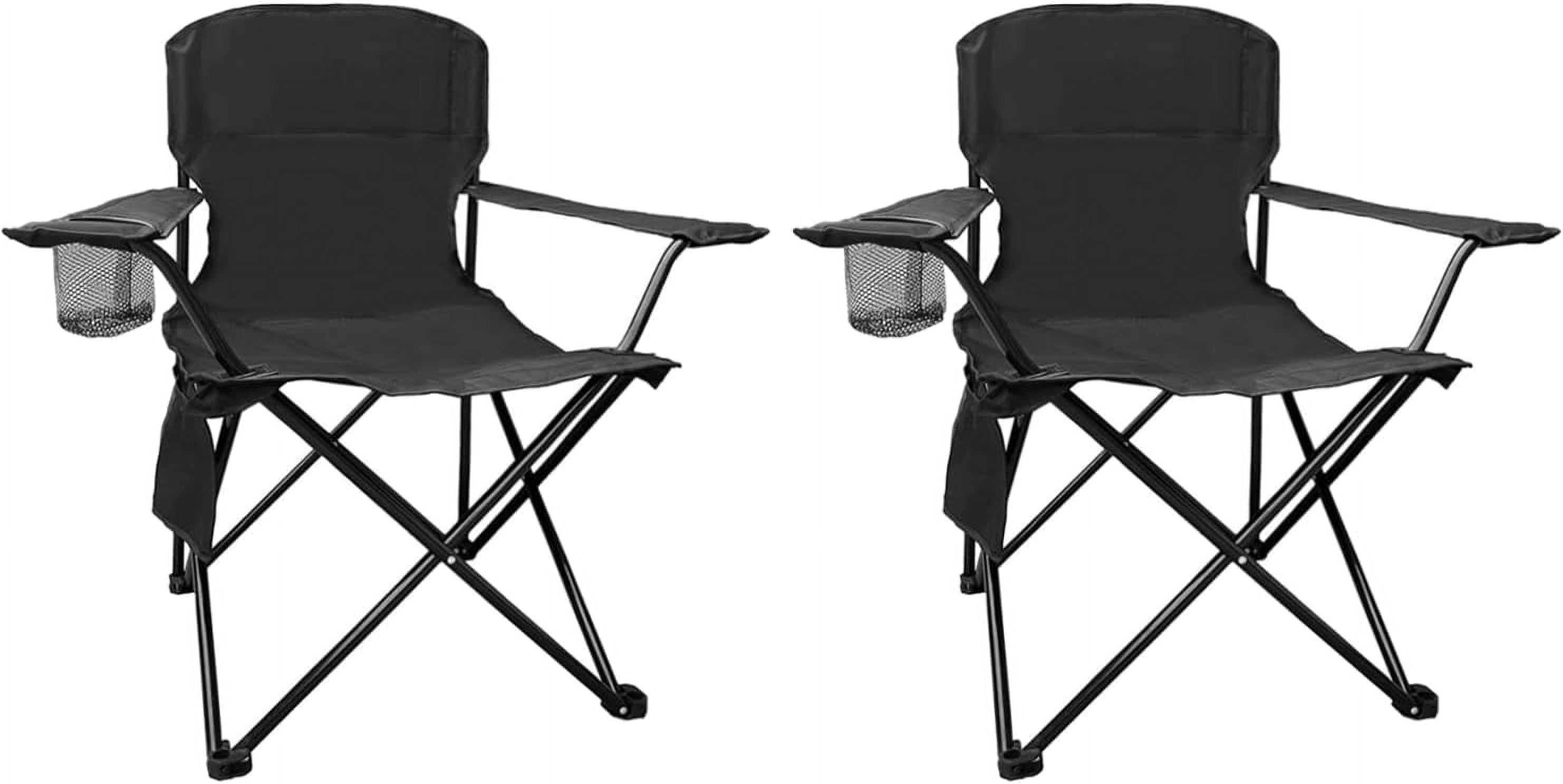 2PCS Folding Camping Collapsible Chairs Heavy Duty Lawn Chair with ...