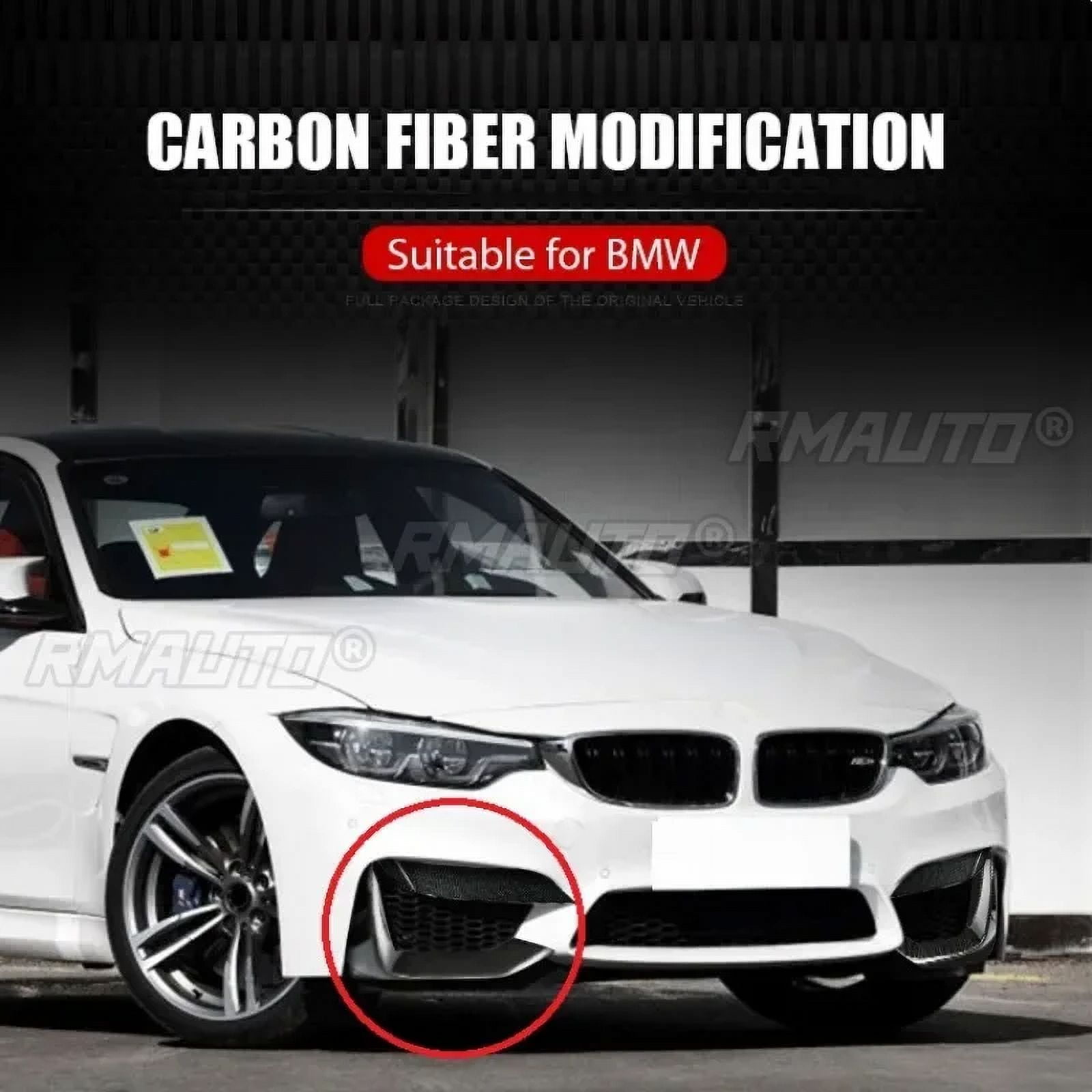 2PCS For BMW F80 M3 F82 F83 M4 2014-2019 Real Carbon Fiber Front Bumper ...