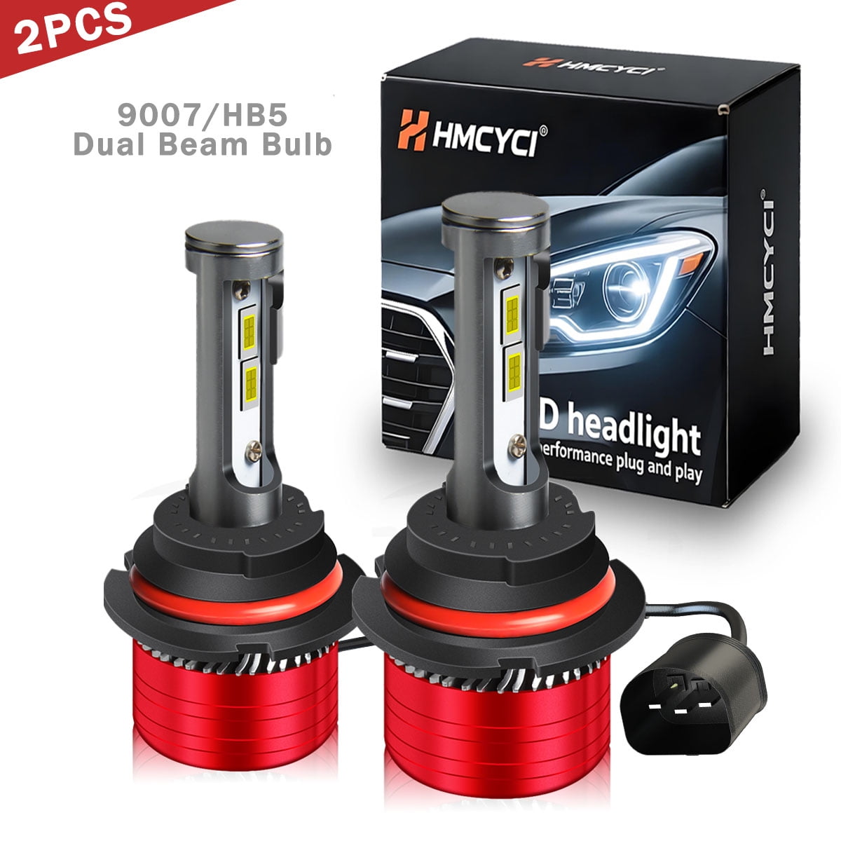 2PCS For Ford Ford F250 1987-1999,9007 HB5 High Low 6000K White Dual ...