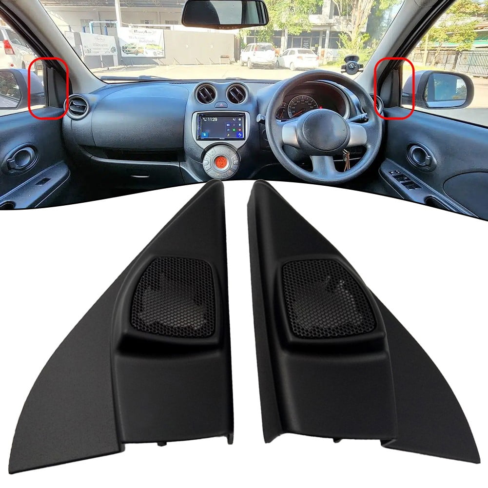 2PCS For Nissan March 2011 Car A-Pillar Speaker Cover Mounts Black ...