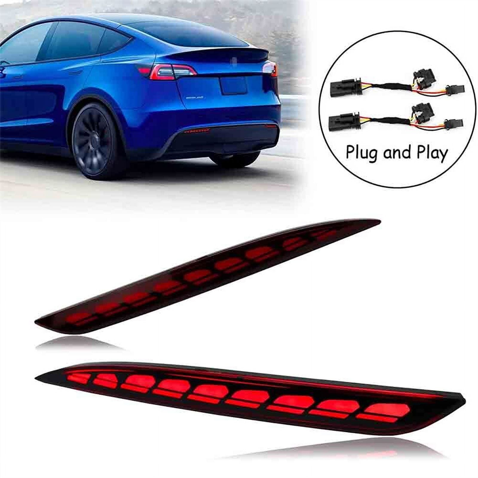 2PCS For Tesla Model 3 2016-2022 Model Y 2019-2022 Rear Fog Lamp Brake ...