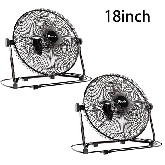 2PCS Fotrix 18 Inch Industrial Floor Fan, 110W High Velocity Utility ...