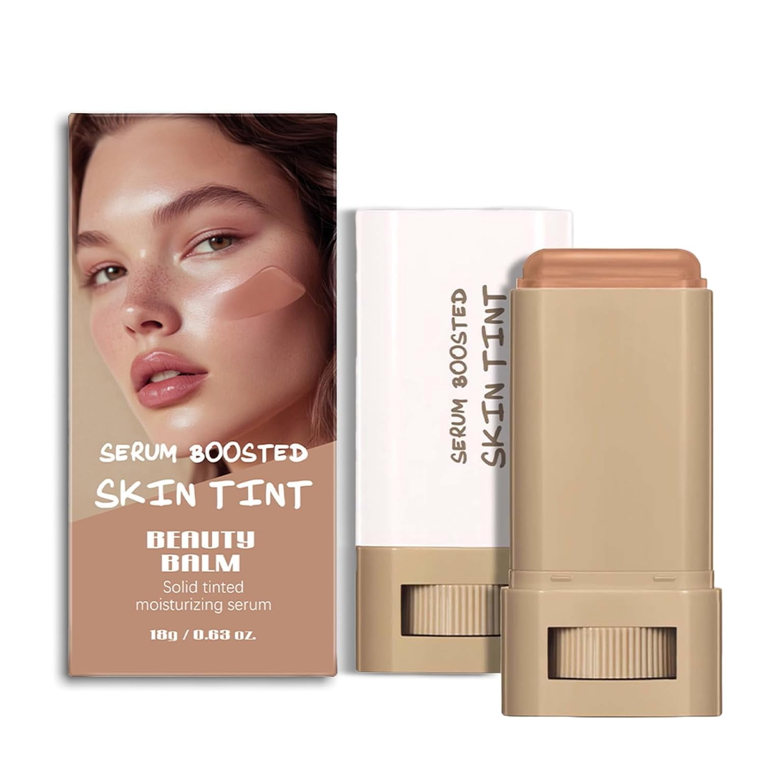 2PCS Foundation Stick Beauty Balm Serum Boosted Skin Tint, Solid Tinted ...