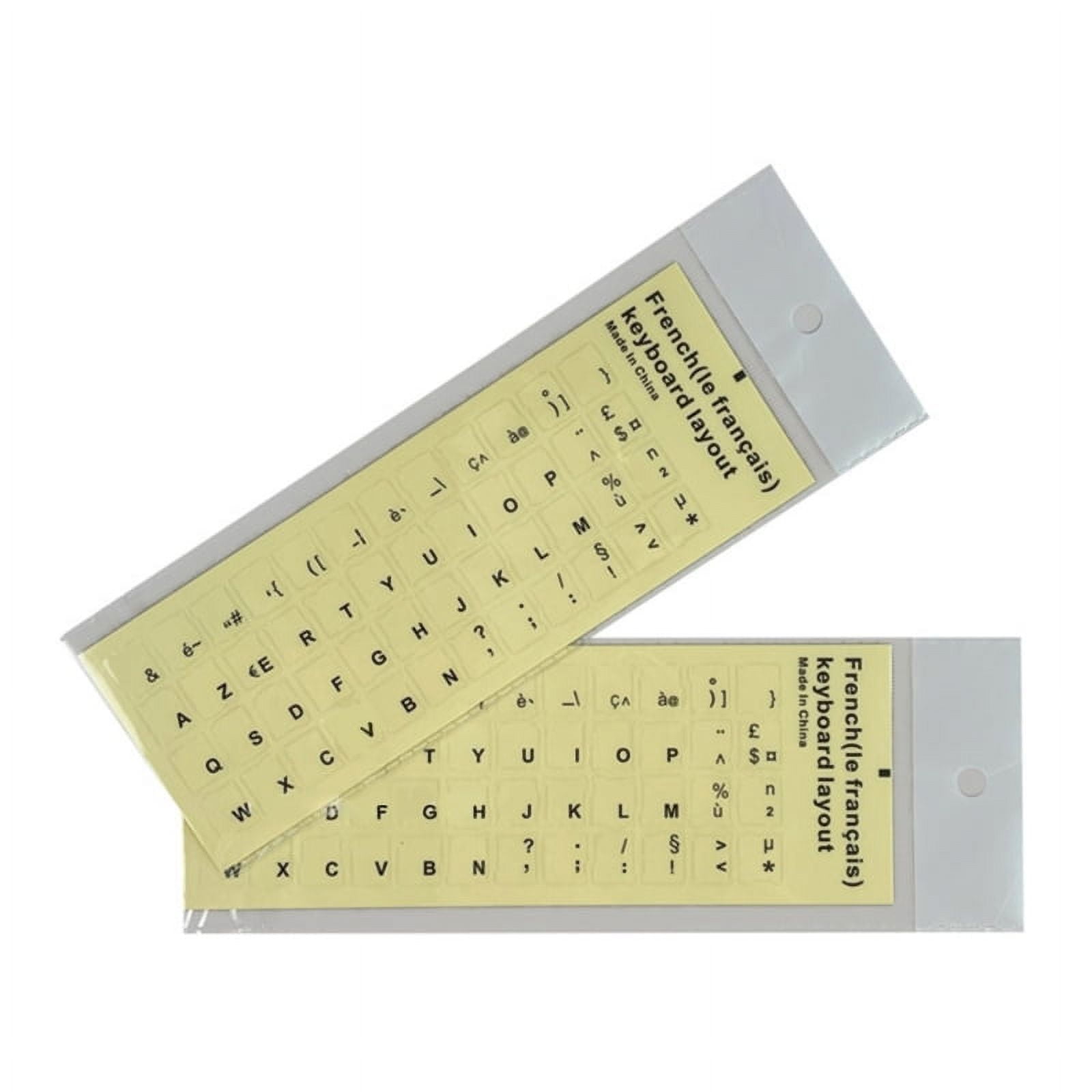 2PCS French Keyboard Stickers Transparent Background with White/Black ...