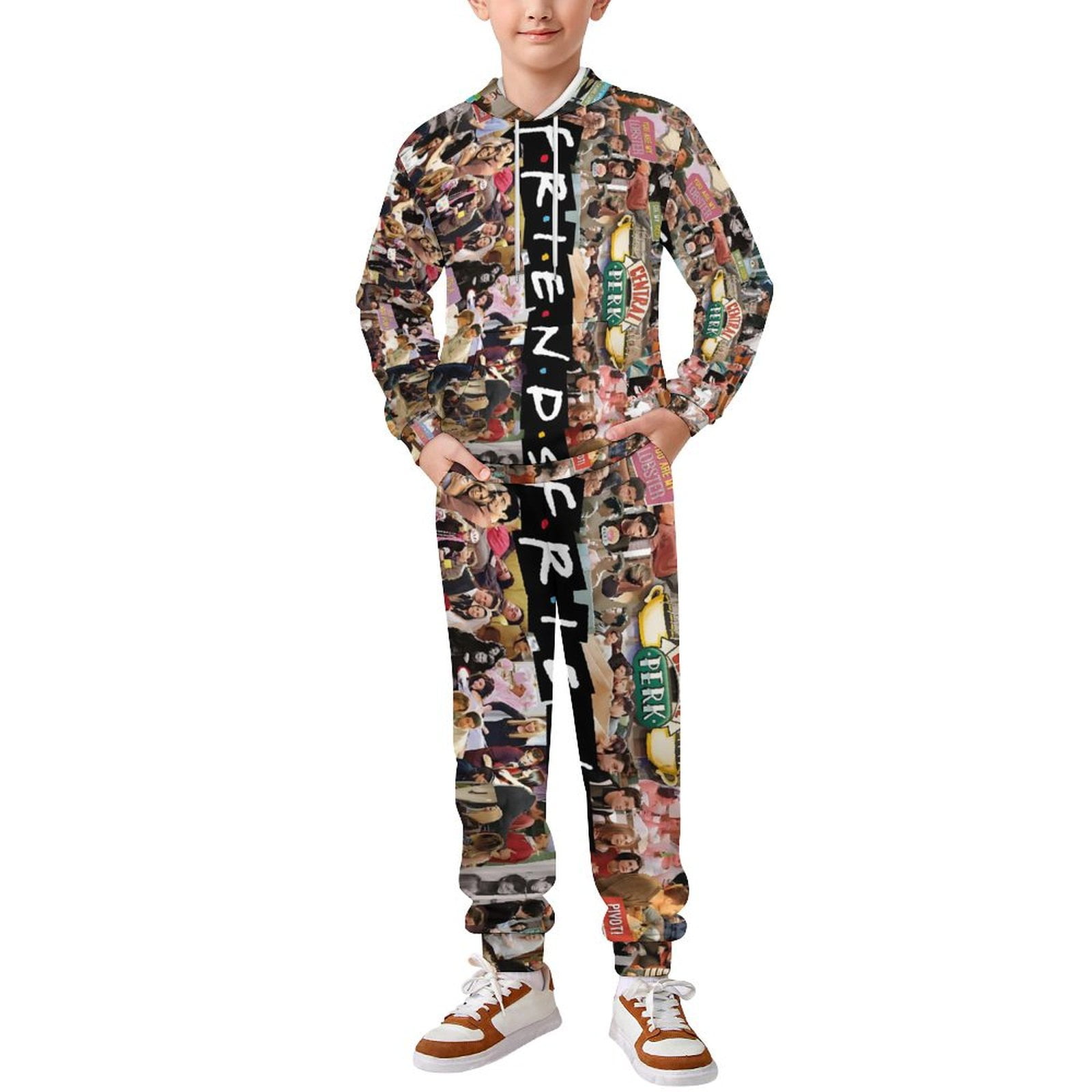 2PCS Friend TV Show Tracksuit Outfit Hoodie Sweatshirt & Jogger Pant ...