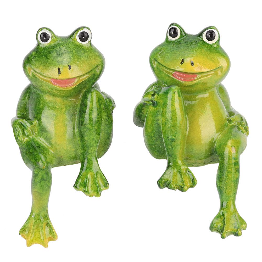 2PCS Frogs Statue Outdoor, 3 Inch Resin Garden Frogs Statue Outdoor ...