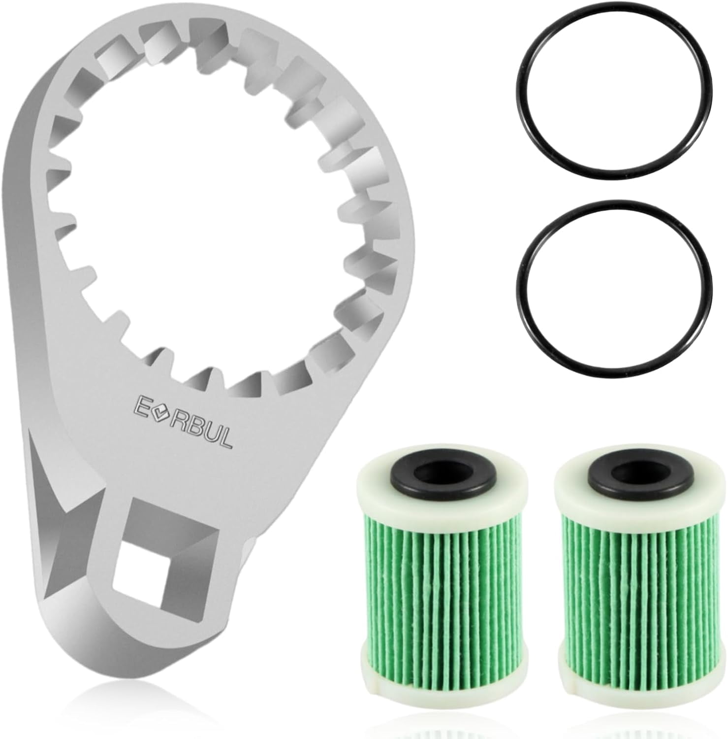 2PCS Fuel Filter Elements with O-rings Wrench Compatible with Yamaha ...